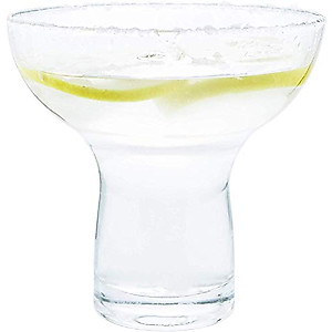 Margarita Glasses Stemless XL Large Thick Solid Clear Glass, 16 Ounces (4)