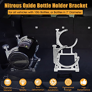 PCE150.1001 Nitrous Oxide Nos Aluminum Single Bottle Holder Bracket for All Vehicles with 10lb Bottles, or Bottles in 7" Diameter, Replace for Part Number PC01110, PC10012, PCE150