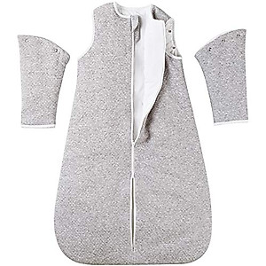 Chuchu Puff Baby Sleeping Bag, Autumn and Winter, Detachable Long Sleeves 2.5 Tog Inverted Zipper Warm Wearable Blanket Super Soft Breathable Cotton Baby Sleep Bag fit Infants and Toddler, 6-18 Months