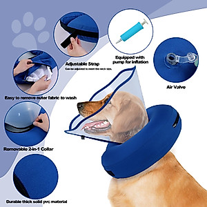 BALAPET Inflatable Dog Cone Collar,Dog Cone Collar for Large Medium Small Dogs Adjustable Recovery Cone for Pets After Surgery Soft Dog Cone with Enhanced Anti-Licking Guard Shield for Pets(L)