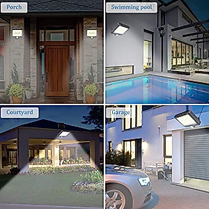 SUNJOYCO Solar Outdoor Light 120 LED Motion Sensor, IP65 Waterproof 120°Motion Sensor Security Lights 3 Modes Outdoor Motion Lights Wall Lights Solar Motion Light for Garden Patio Outdoor Yard Garage