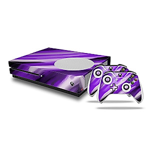 WraptorSkinz Decal Vinyl Skin Wrap Compatible with Xbox One S Console and Controllers - Paint Blend Purple