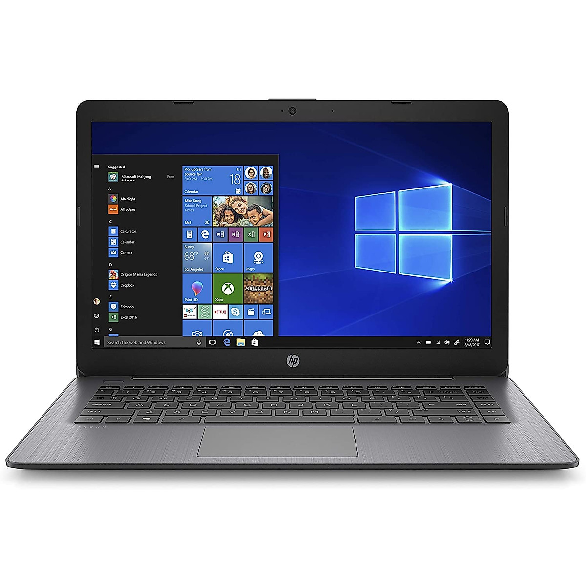 HP Stream 14" HD Display, Intel Celeron N4000 Dual-Core, 4GB DDR4 Memory, 192GB Storage (64GB eMMC+128GB TGC SD Card), HDMI, WiFi,Webcam, Bluetooth, 1-Year Microsoft 365, Win10 S, Brilliant Black