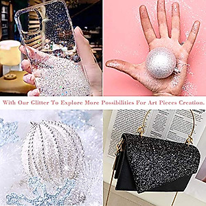 AurGun Craft Glitter, Confetti Holographic Shining Flakes Laser Thin Star Heart Glitter Sequin for Nail, Body Art, Epoxy Resin, Crafts, Jewelry Making, Cards, Festival Party Decoration and More