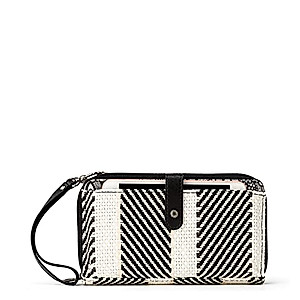 Sakroots Large Smartphone Crossbody Bag in Woven Fabric from Recycled Materials, Convertible Purse with Detachable Wristlet Strap, B&W Soulful Desert