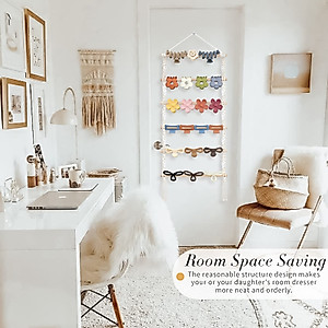 Macrame Hair Claw Clip Organizer,Hanging Hair Clip Holder and Storage for Women Girls,Claw Clip Hanger Home Decor for Wall,Door,Closet