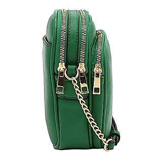 FashionPuzzle Multi Pocket Casual Crossbody Bag (Kelly Green)