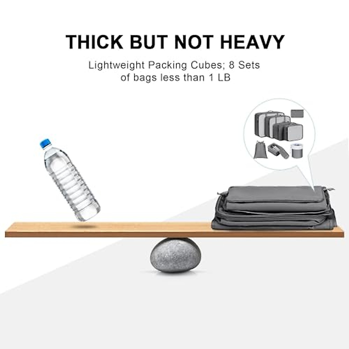 DIMJ Packing Cubes for Suitcase, Mesh Design Suitcase Packing Cubes Set Durable Travel Luggage Organizer, Lightweight Luggage Bags Organizers with Makeup Bag, Shoes Bag.（Grey）