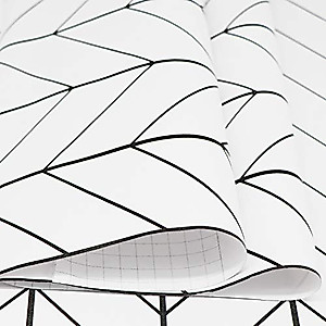 LXCREAT Removable Wallpaper Forgiving Black/White Stripes Peel and Stick Wallpaper 17.71 in X 118 in Modern Self Adhesive Vinyl for Home Renovation