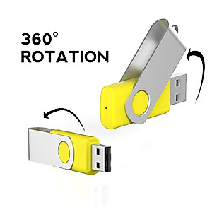 Aiibe 5 Pack 64GB USB Flash Drive 64 GB Flash Drives Thumb Drive Swivel USB Stick USB 2.0 Pen Drive (64G, 5 Mixed Colors: Black Red Yellow White Purple)