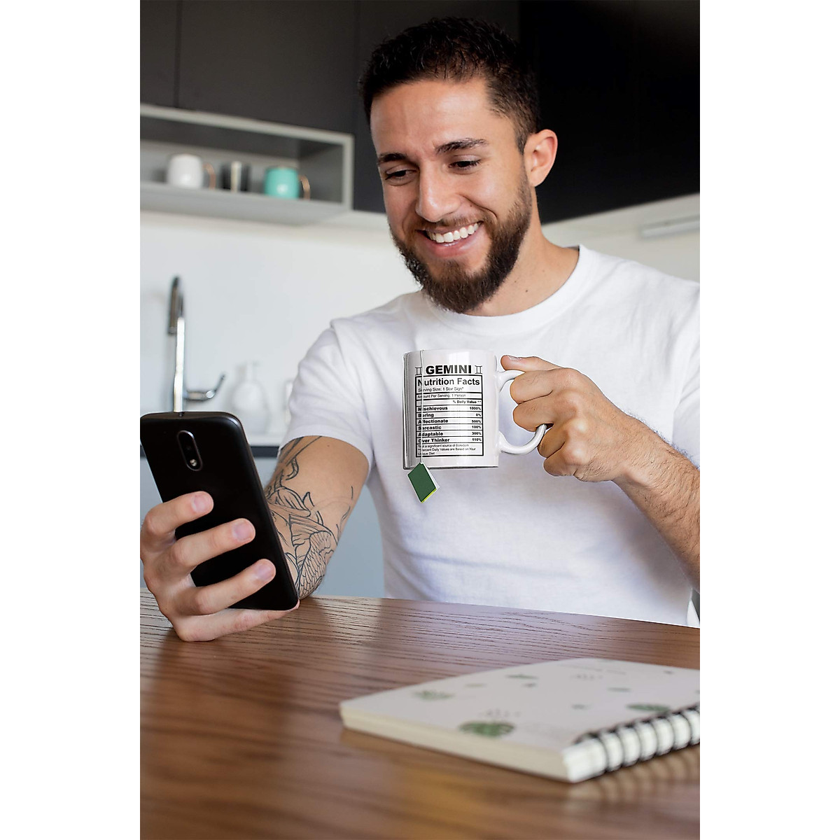 Gemini Nutrition Facts Coffee Mug Funny Motivation Inspiration 11-ounce White Ceramic Novelty Cup CMP00136