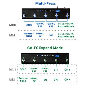 XSONIC Airstep Kat Edition KATANA MkII & I Footswitch with 5 Footswitches, 2 Control Modes(Change Presets, Toggle Effects), 300H Playtime, Modify Amp sound with BTS App for iOS and Android, Wirelessly
