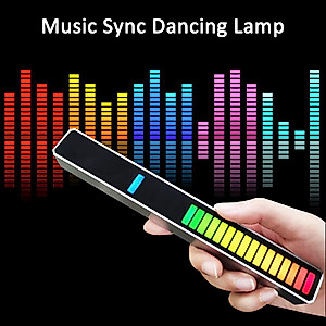 YUZGCZ RGB Rechargeable Sound Control Light,Voice-Activated Pickup Music Rhythm Lights,Creative Colorful LED Ambient Light,with 8 Modes Music Sync 32Bit Audio Spectrum Light for Car,Gaming(2 Packs)