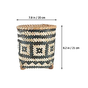 Cabilock Seagrass Baskets Woven 13 Gallon Trash can Trash Can Wood Garbage Bin Waste Basket Flower Basket Pots Storage Basket for Home Trash can Office 13 Gallon Trash can Woven Waste Paper Basket