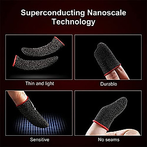 Gaweb Gaming Finger Covers Sweat Proof Breathable 0.98MM Thin Mobile Game Controller Fingertips Sleeves Thumb Gloves Blue A