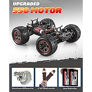 Hosim 9155 46+ KMH 4WD High Speed RC Monster Trucks,1:12 Scale Large Size RC Cars for Adults Boys Kid, All Terrain RC OffRoad Car 40+Min Play Remote Control Car for Boy 2 Batteries|6 Oil Filled Shocks