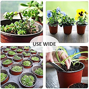 GROWNEER 120 Packs 4 Inches Plastic Plant Nursery Pots with 15 Pcs Plant Labels, Seed Starting Pot Flower Plant Container for Succulents, Seedlings, Cuttings, Transplanting