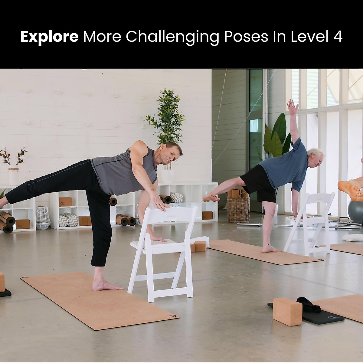 Yoga Vitality - Chair Yoga For Seniors, Older Adults, and Absolute Beginners | Made For Healthy Aging, Improved Mobility, Joint Health, Balance, Pain Relief, and Injury Prevention | 4 Levels