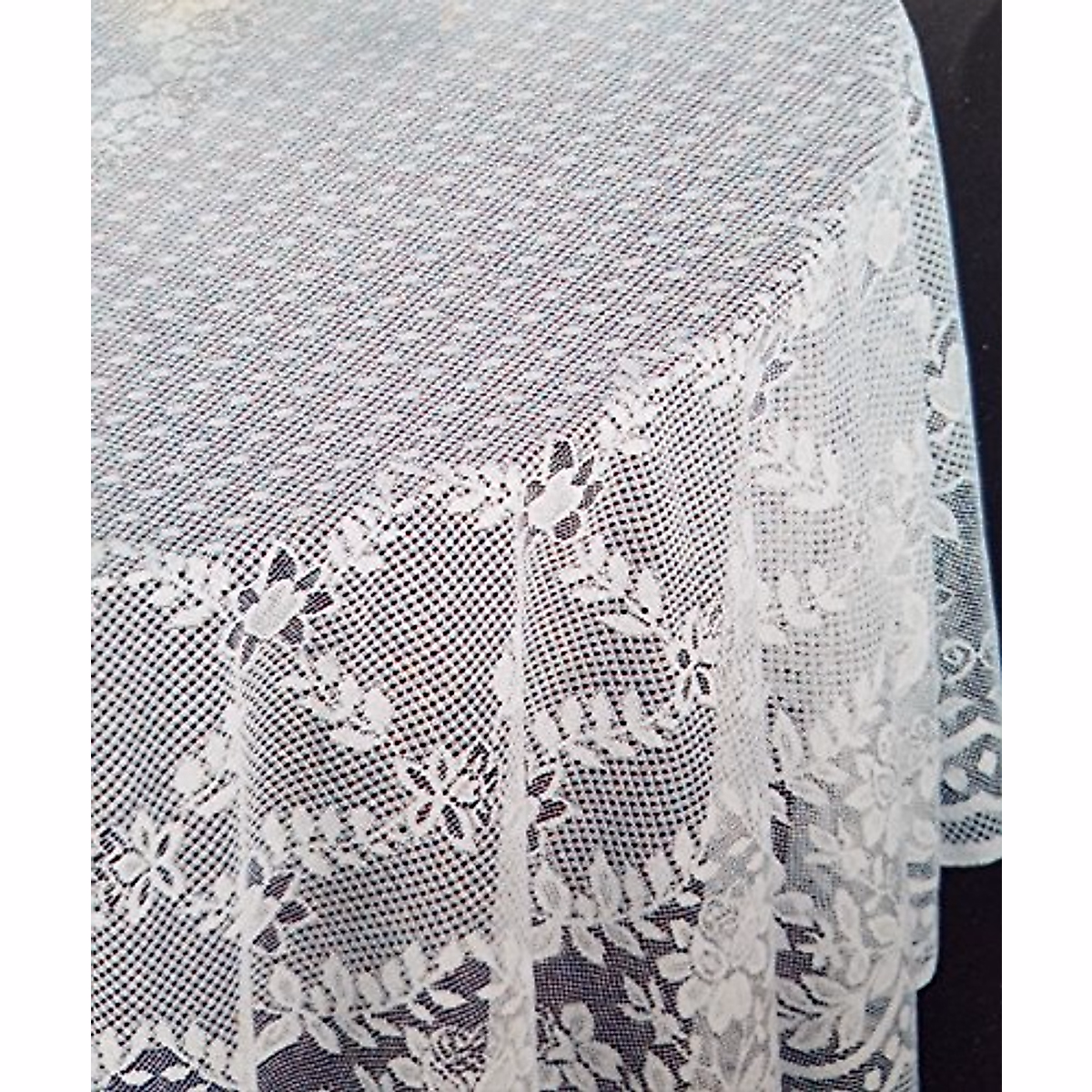 AdonisUSA Tablecloth White Lace - 70 inch Round with Floral Pattern for Wedding, Reception or Birthday Party