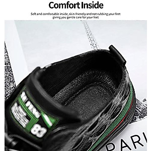 ZOOGEM Men's Crocodile Print Leather Casual Shoes Cowhide Crocodile Print Leather Shoes Non-Slip Casual Fashion Sneakers (Black-a,10)