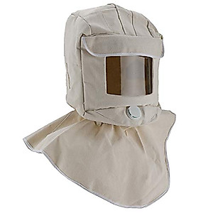 YaeKoo White Color Sand Blasting Hood Canvas Shawl Cap Sandblaster Mask Anti Dust Protection Mask Face Protective Helmet