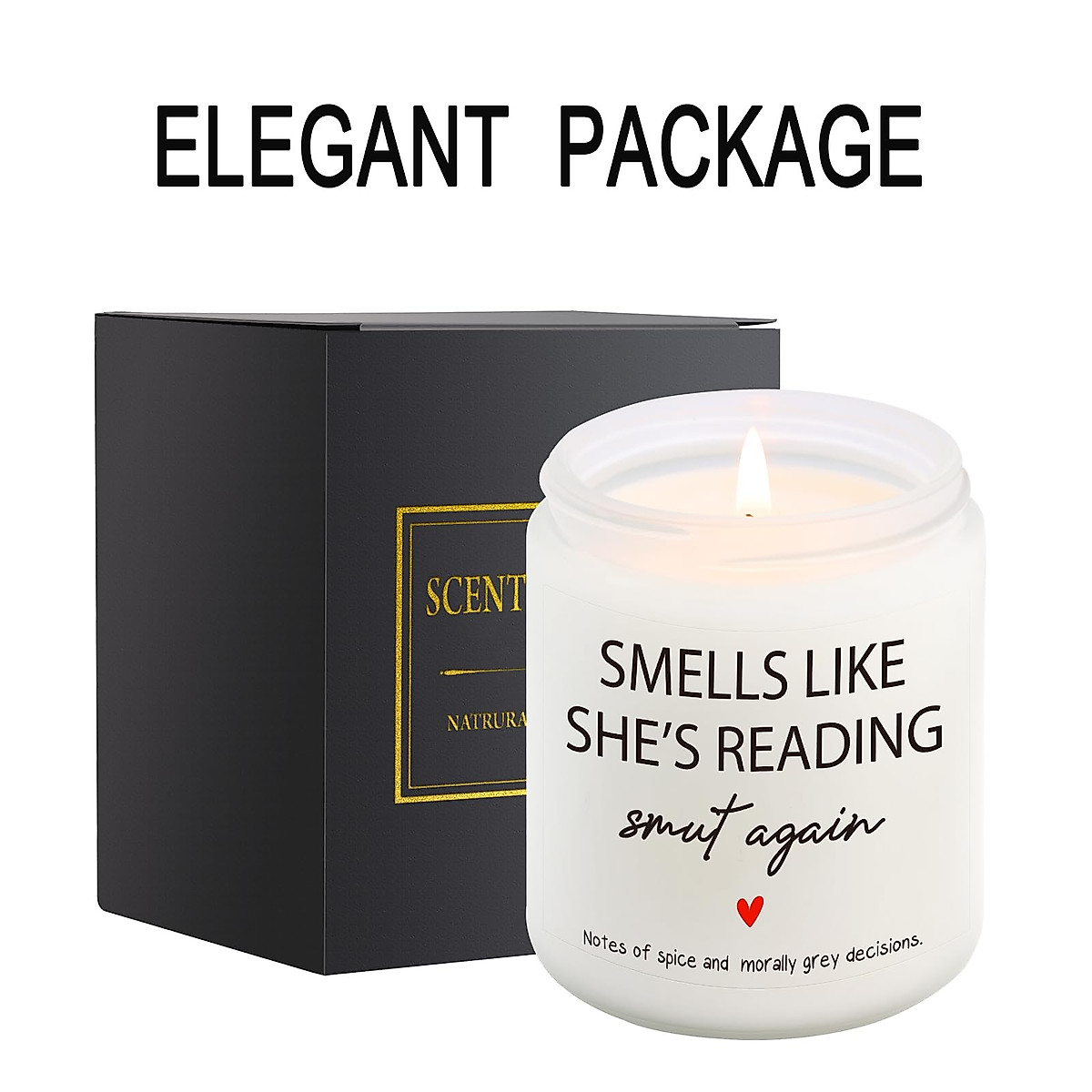 Bookish Gifts, Reading Gifts, Smutty Book Gifts for Book Lover, Bookworm, Librarian - Book Themed Gifts, Funny Christmas Gifts for Women, Readers, Book Lovers Gifts - Smut Candle