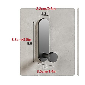 WOQLIBE 4 Pack Heavy Duty Wall Hooks, Waterproof Sticky Hook for Hanging Coat, Hat, Clothes, Towel Robe Hook Rack, Wall Mount- Bathroom & Bedroom- Black