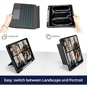 WIWU iPad 9th/8th/7th Generation Case with Keyboard, Detachable Case with Vertical Support, for Air 3rd, iPad Pro 10.5 inch,Trackpad,7 Color Backlit