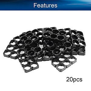 Bettomshin 20Pcs 2x3 Cell Spacer 18650 Lithium Battery Plastic Holder Bracket for DIY Battery Pack 18.5mm Hole Dia