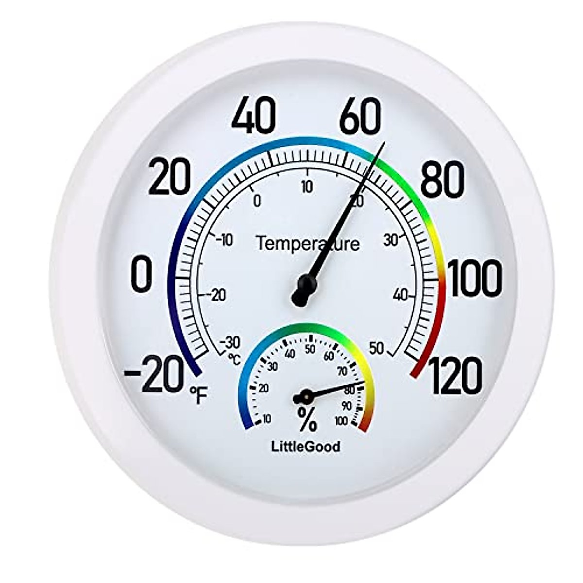 6" Thermometer Indoor with Humidity Gauge - Wall Thermometer/Hygrometer for Home Decorative, Updated Analog Thermometer Dial Temperature Humidity Monitor for Room Temp