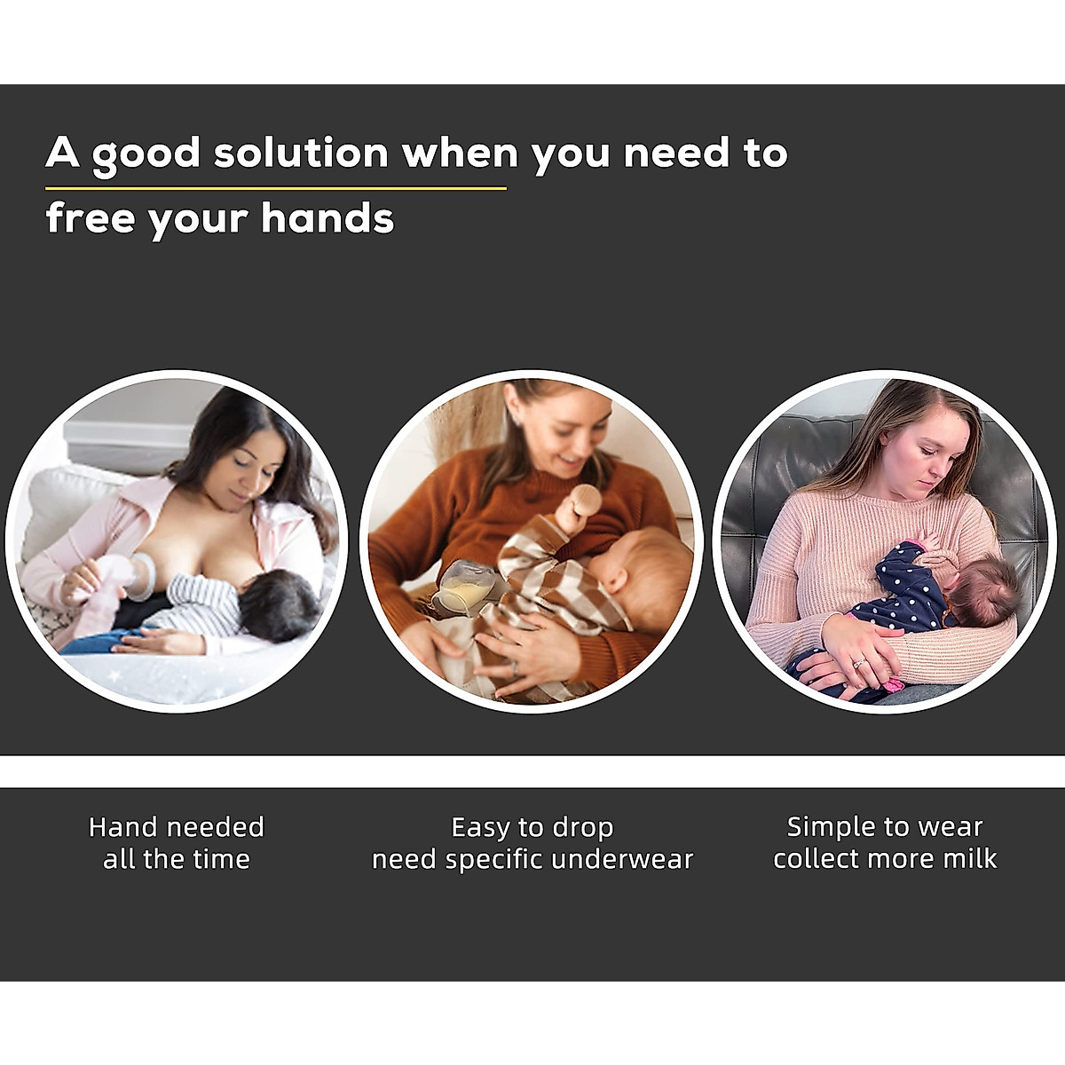 Wearable Manual Breast Pump︱2oz Milk Catcher︱Hands Free︱Easy to Wash︱Nature Suction︱No Milk Leakage︱Duckbill Suction Piece︱Comfortable for Long Wear︱Air Valve︱Use with Wearable Electric Pump (2Pcs)