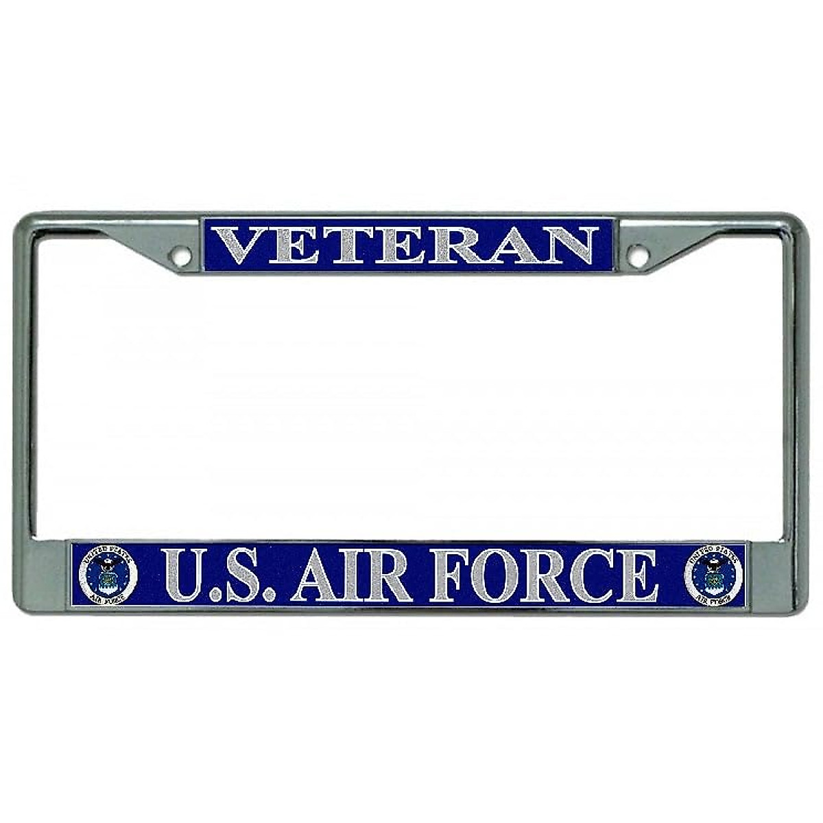 U.S. Air Force Veteran Chrome License Plate Frame