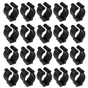 Micro Traders 20PCS Wall Mounted Fishing Rod Storage Clips Clamps Holder Rack Organizer Fishing Pole Holder Clip Storage Rack Billiards Snooker Cue Locating Clip 24mm