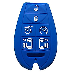 KAWIHEN Silicone Key Fob Cover Replacement for Chrysler Town Country Dodge Grand Caravan M3N5WY783X 2701A-C01C 68043594AA 68043594AA