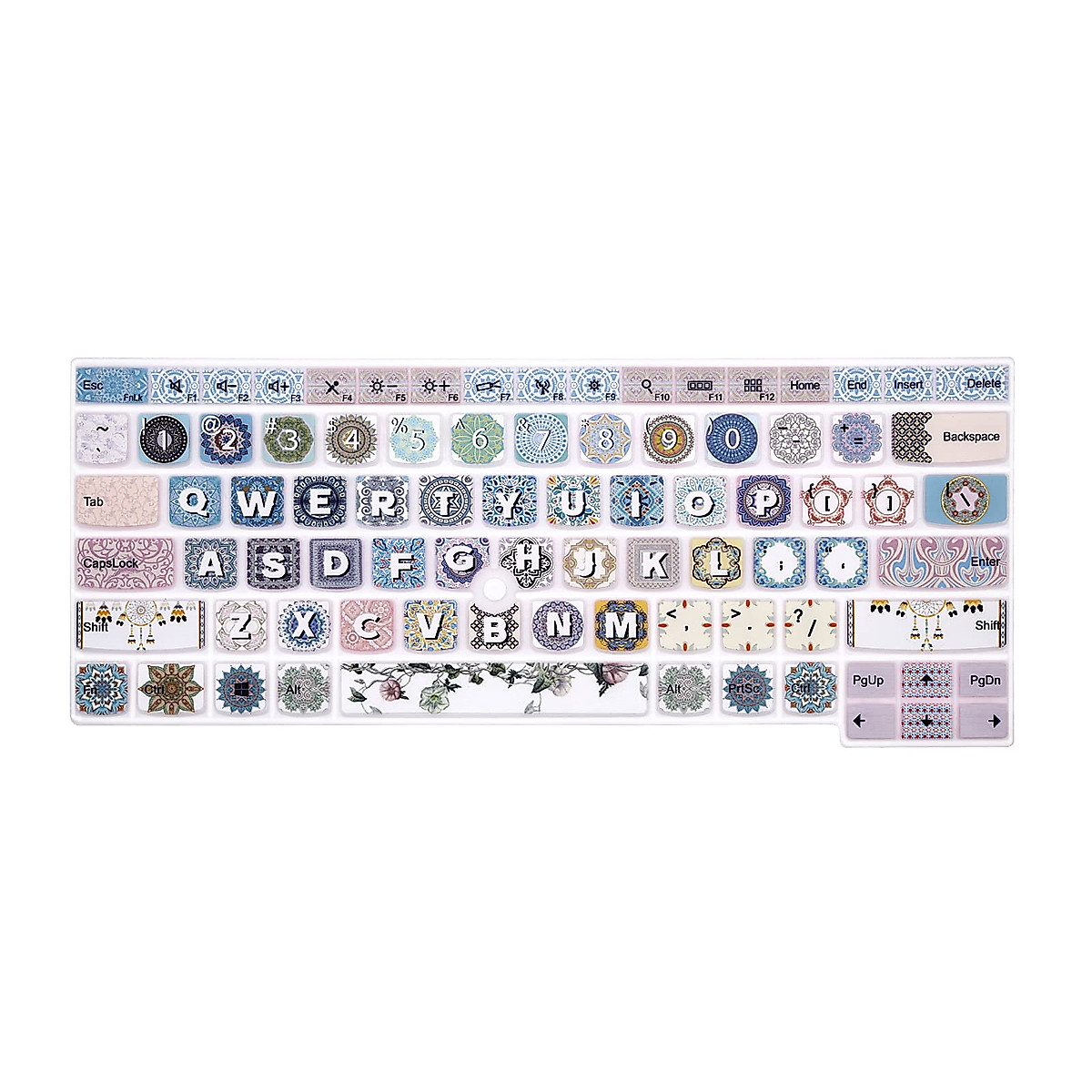 WYGCH Silicone Keyboard Cover for Lenovo IdeaPad ThinkPad E430,E430C,E435,E330,E335,E445,E435,S430,L330,T430U Protector Skin-Bohemian Style