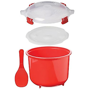 Sistema Microwave Collection Rice Cooker, 87.2 oz./2.6 L, Red