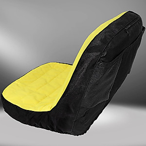 Upgrade Large Seat Cover LP92334, Riding Lawn Mower Cushioned Waterproof Seat Cover up to 18" High Perfectly Fits for John Deere Mower & Gator Seats, Comes with Convenient Storage Pouch