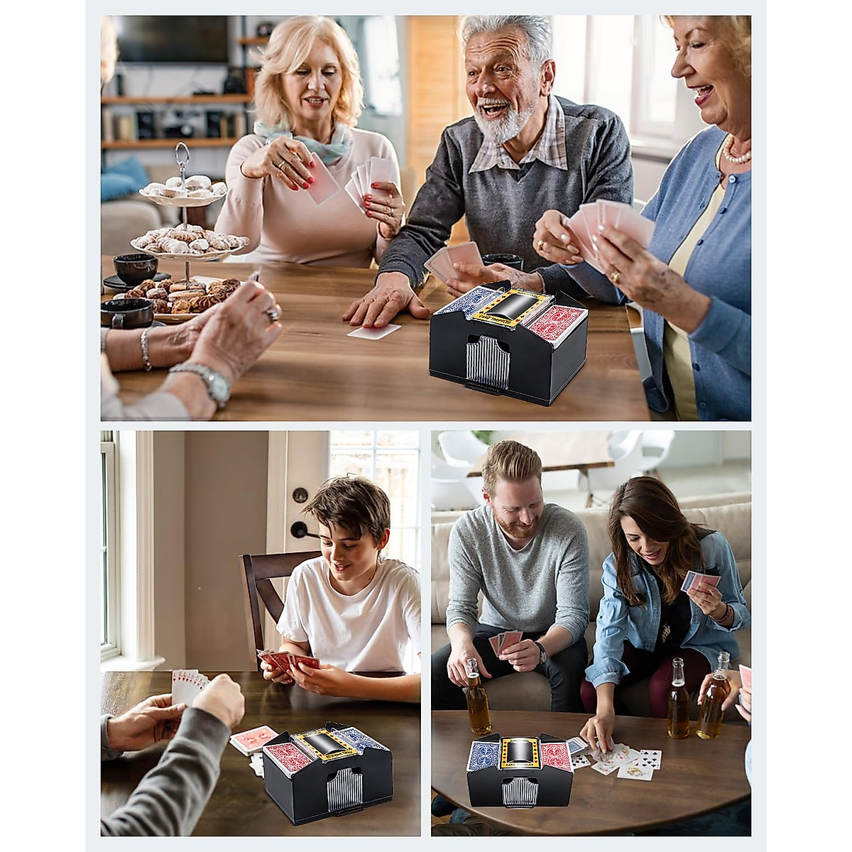 ARTISHION Automatic Card Shuffler - 1-4 Deck, Poker Shuffler Machine, Casino Card Electric Shuffler, Lower Noise Playing Card Shuffler for UNO, Phase 10, Skip Bo Card Games,Sleeved Card