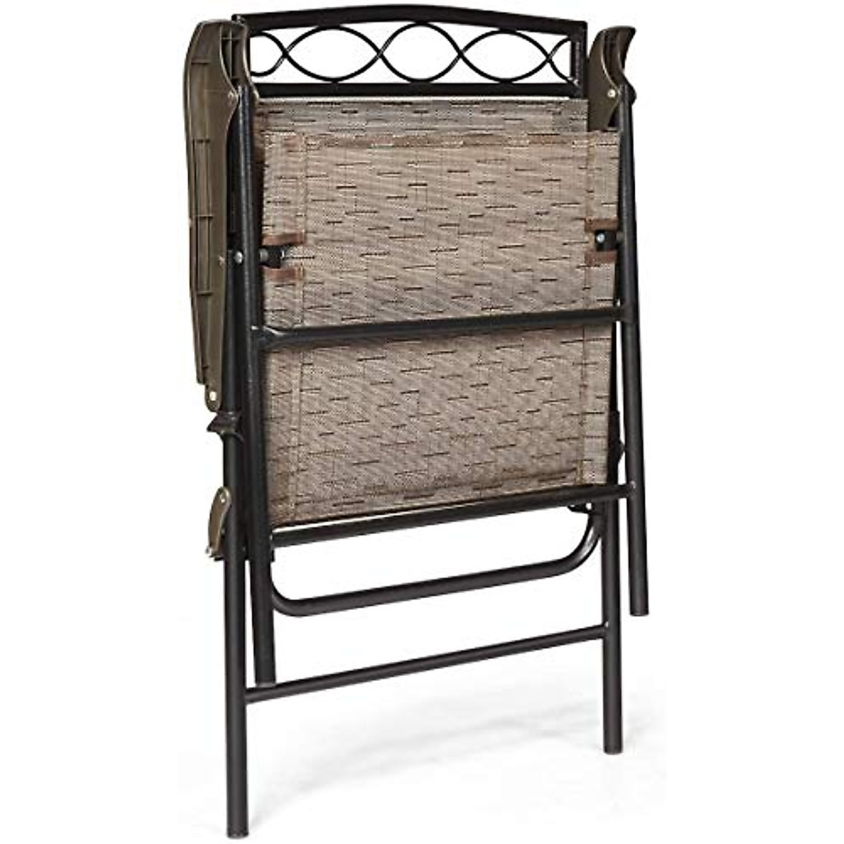 HAPPYGRILL 4-Piece Folding Chairs Outdoor Portable Dining Chair with Armrest for Camping Backyard