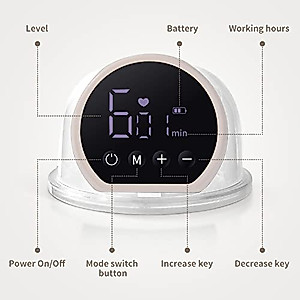 Breast Pump Electric,Wearable Breast Pump,Portable Breast Pump with 3 Modes 9 Levels,Memory Function Rechargeable Single Milk Extractor with Massage Mode-24mm Flange…