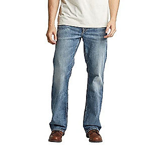 Silver Jeans Co. Men's Craig Classic Fit Bootcut Jeans, Medium Indigo LDS260, 36W x 32L