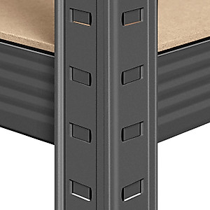 Yaheetech Standing Shelf Units, 5 Tier Storage Shelf, Heavy Duty Shelving, Adjustable Garage Shelves, Utility Rack Shelf Unit, Basement Warehouse Shed, 35.5″L × 16″W × 71"H - Dark Gray