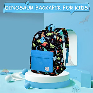 VASCHY Dinosaur Backpack for Boys, Kids Water Resistant Lightweight Backpack for Toddlers Daycare Preschool Blue