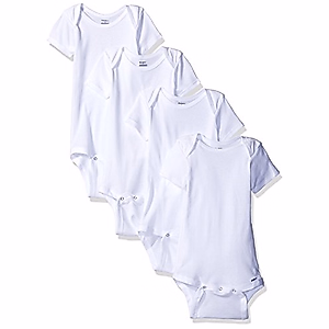 Gerber Baby 4-Pack Short-Sleeve Onesies Bodysuit, white, 3T