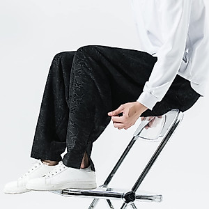 Seidarise Men's Harem Pants Hip hop Joggers Baggy Wide Leg Pants Casual Harem Linen Japanese Yoga Black