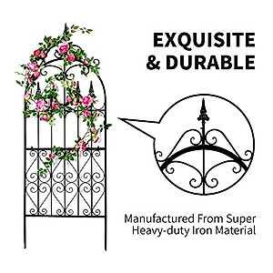 SCENDOR Garden Trellis 60” x 21.7” for Climbing Plants 5FT Metal Iron Wire Vine Flower Trellises for Outdoor Climbing Plants Support