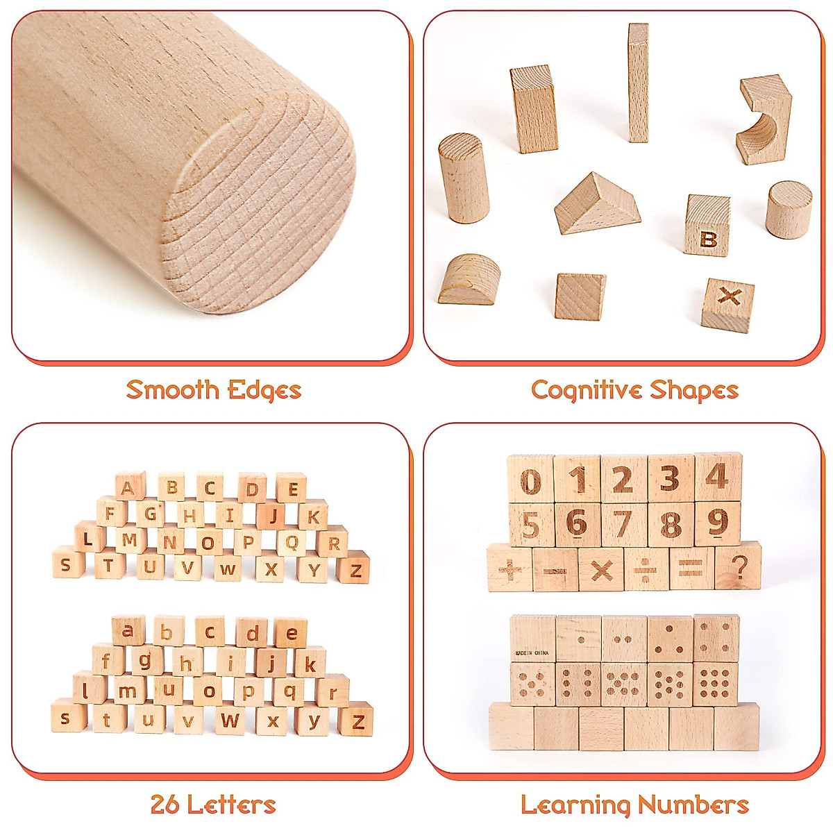 Arthopt Wooden Stacking Rocks (82PCS)