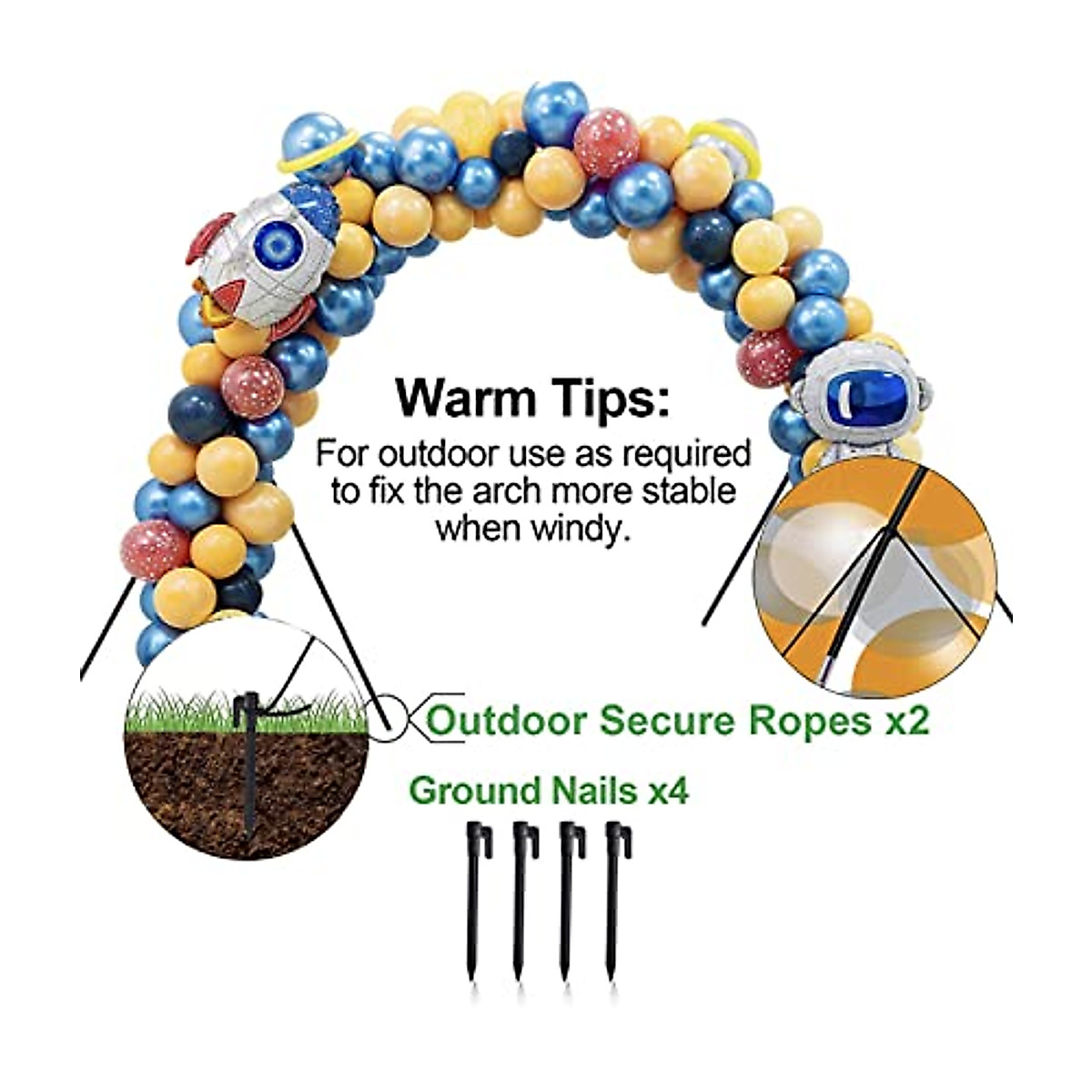 Round Balloon Arch Stand with Base Adjustable, 9.5ft x 7.2ft Gold Metal Circle Balloon Garland Stand Frame Kit for Wedding Engagement Gender Reveal Baptism Birthday Baby Shower Decoration