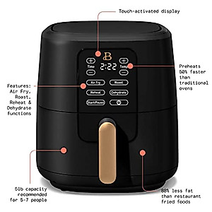 6 Quart Touchscreen Air Fryer, Black Sesame Icing by Drew Barrymore 15.11 x 12.10 x 13.07 Inches