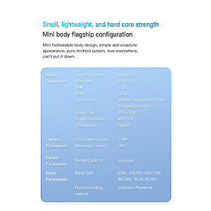 roiesvry Mini Smartphone, XS15 3.0 Inch Small Phone Quad Core 2GB+16GB 5.0MP Dual SIM 1000mAh Android Mini Phones Unlocked 3G Mobile Phone (Blue)